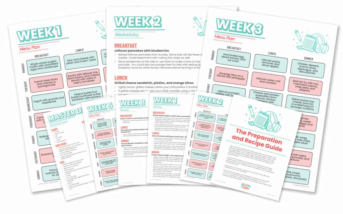 Menu Plan Sales Page (/menu) - Your Kid's Table