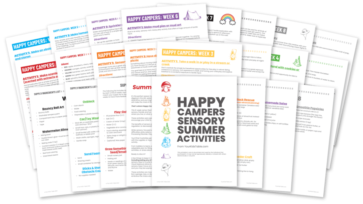 Happy Campers Sensory Summer Activities (/happy) - Your Kid's Table